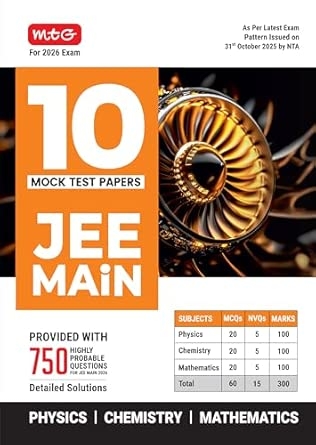 Buy MTG 10 JEE Main Mock Test Papers Book For 2026 Exam | 750+ Highly ...
